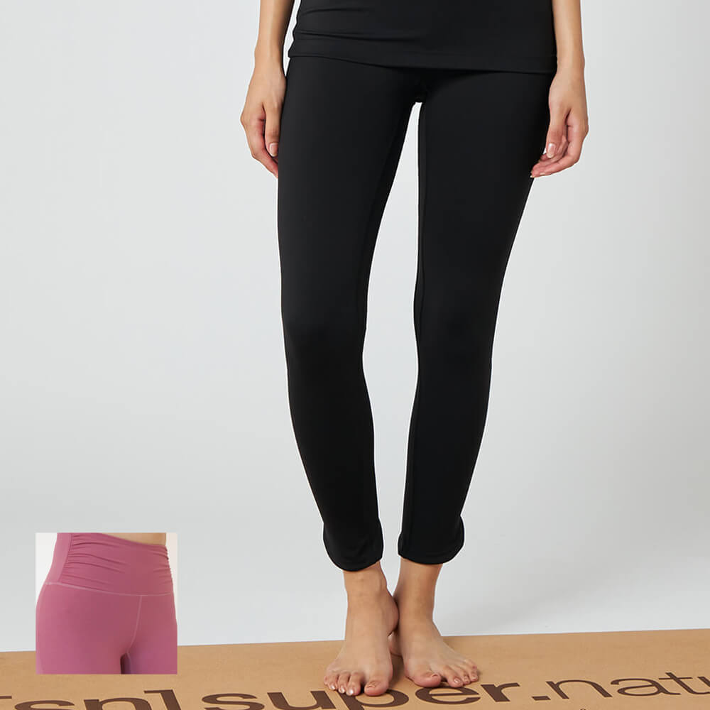 40%OFF【SN.スーパーナチュラル】ハイライズギャザークロップタイツ＜ホットヨガコレクション＞ ボトムス 東京ヨガウェア